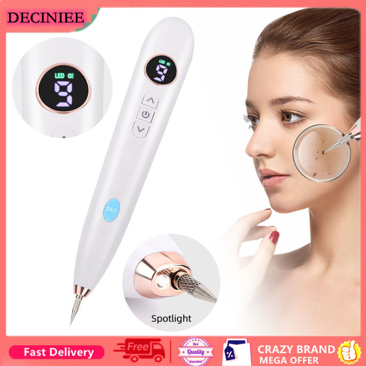 DECINIEE New 9 Mode Plasma Pen Freckle Remove Pen Wart Remover Mole ...