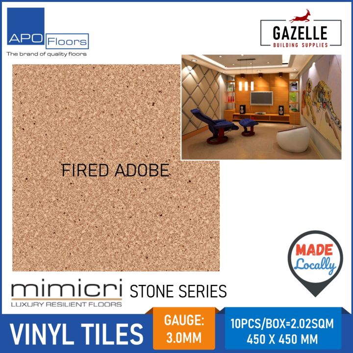 Apo Floor Vinyl Tiles Mimicri Carpet and Stone Series 3mm Thick 450mm x ...