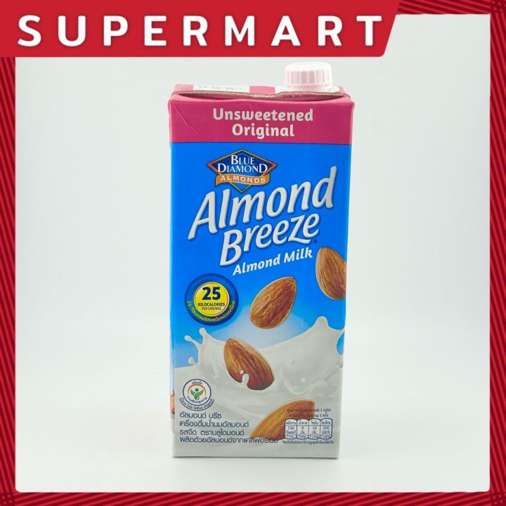 SUPERMART Blue Diamond Almond Breeze Unsweetened Original Almond Milk 946 ml. อัลมอนด์ บรีซ ...