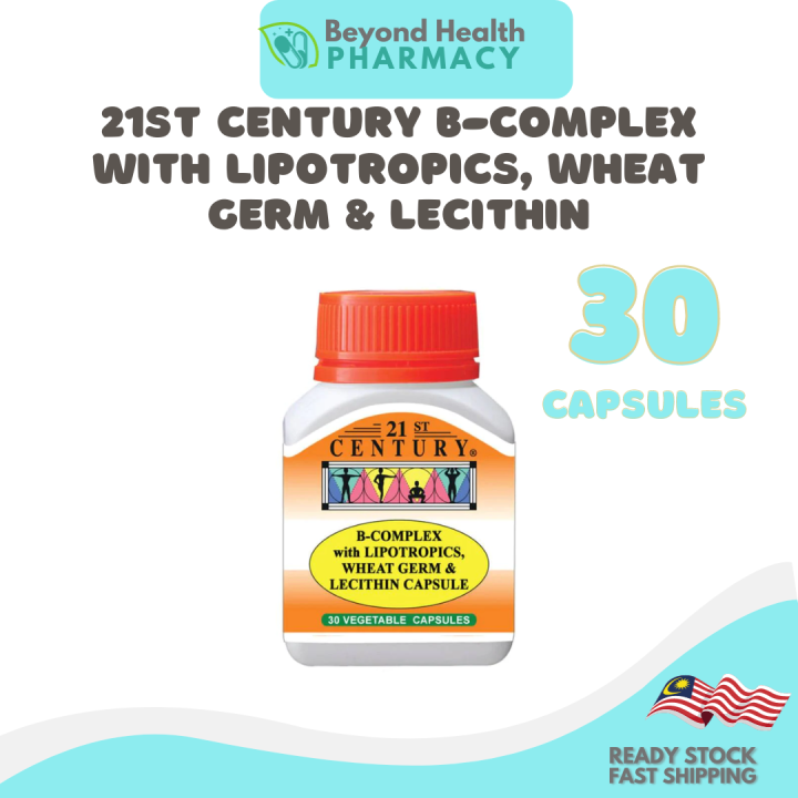 21ST CENTURY B-COMPLEX WITH LIPOTROPICS , WHEAT GERM & LECITHIN 30 ...