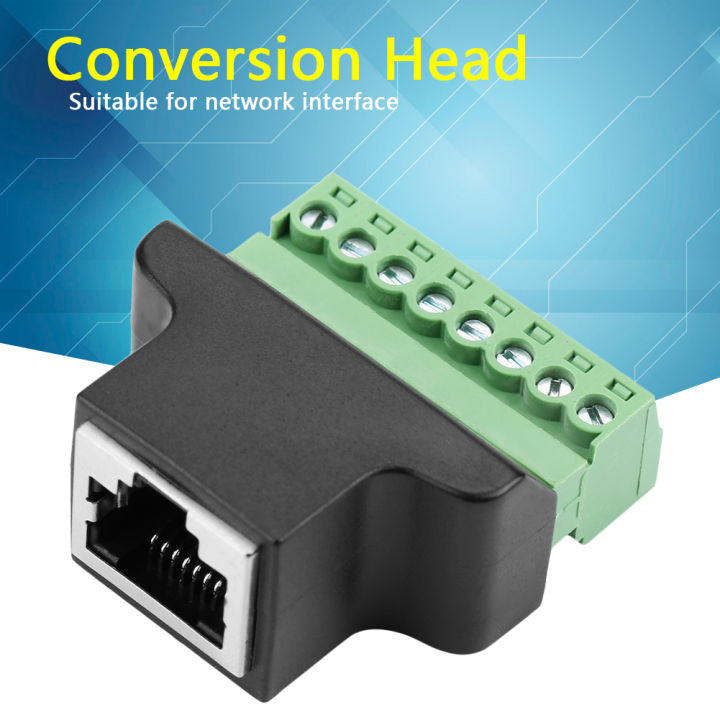 Conversion Head Ethernet RJ45 Female To Screw Terminal 8 Pin CCTV ...