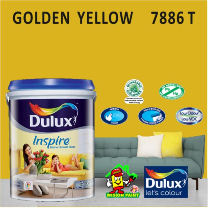7886T GOLDEN YELLOW ( 1L ) DULUX INSPIRE INTERIOR SMOOTH SHEEN PAINT ...