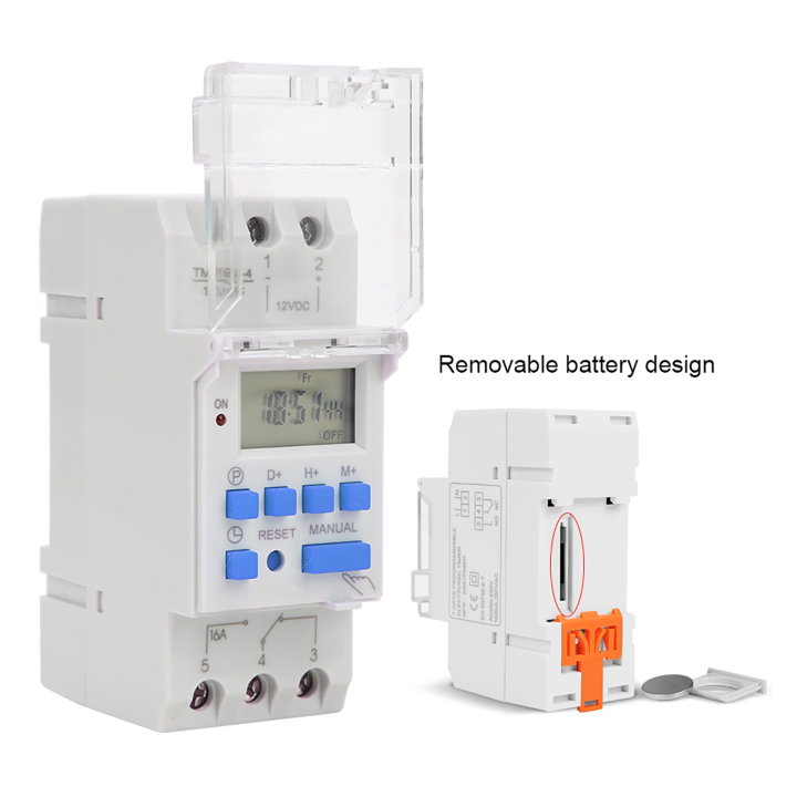 Weekly Timer Switch 12v Dc 16a Lcd Display With Countdown Function