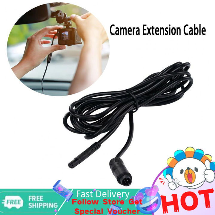 ELENXS 1pc 2m 4 Pins Car Extension Cable Car Dash Rear Camera Extension ...