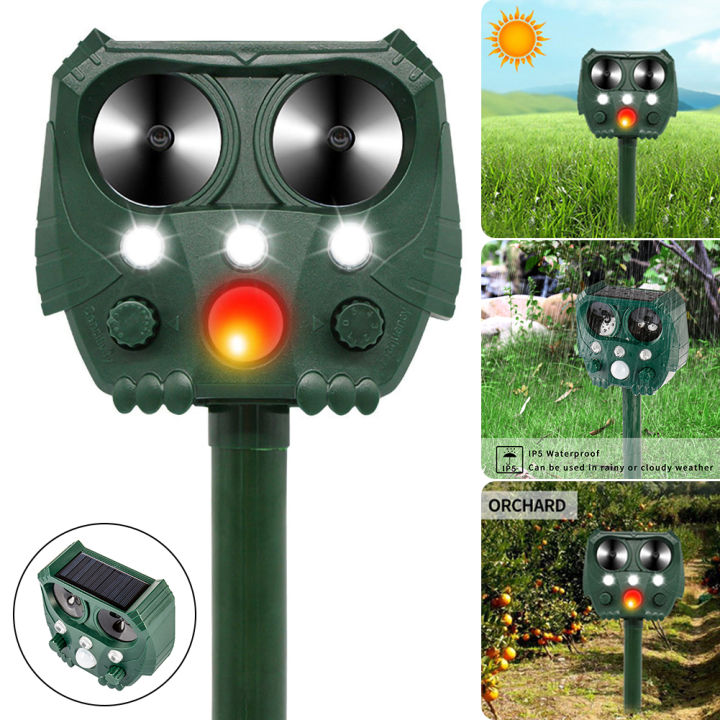 【Free shipping】 Animal Repeller Ultrasonic Solar Power Bird Dog Cat ...