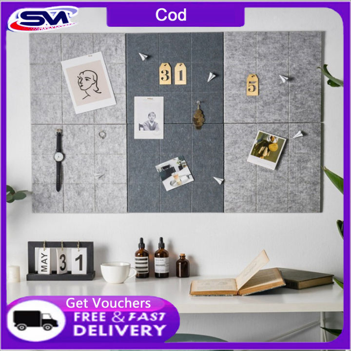 【Local Shipment】DIY Grid Felt Background Board Nordic Square Bulletin ...
