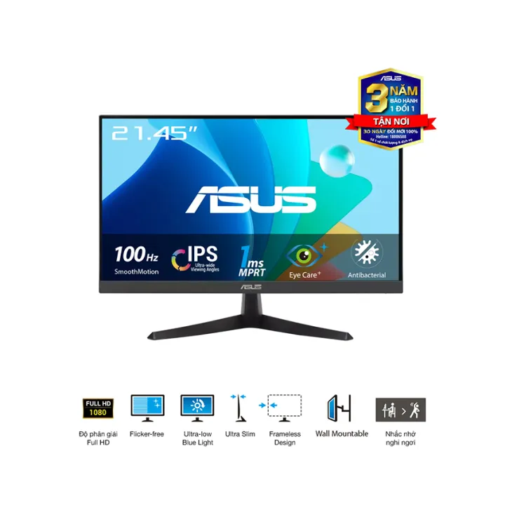 Màn hình Asus VY229HF-R (21.5Inch/ Full HD/ 1ms/ 100HZ/ 250cd/m2/ IPS ...