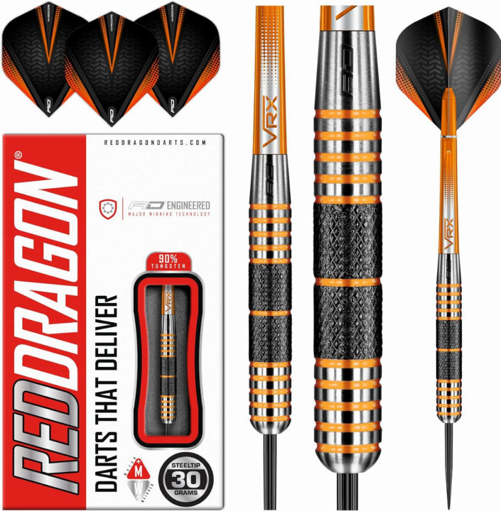 RED DRAGON Amberjack Series Darts Set with Flights and Shafts (Stems ...