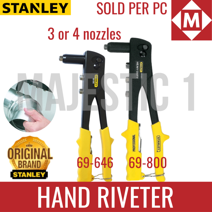 STANLEY Heavy Duty Steel Hand Riveter 3 nozzles 69-800 / 4 nozzles 69 ...
