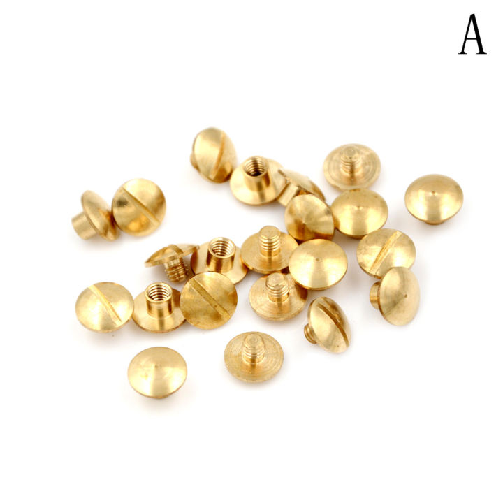 [North Bring] 10x Arc Solid Brass Button Stud Screw Nail Screw back Leather Rivet Belt 6mm ...
