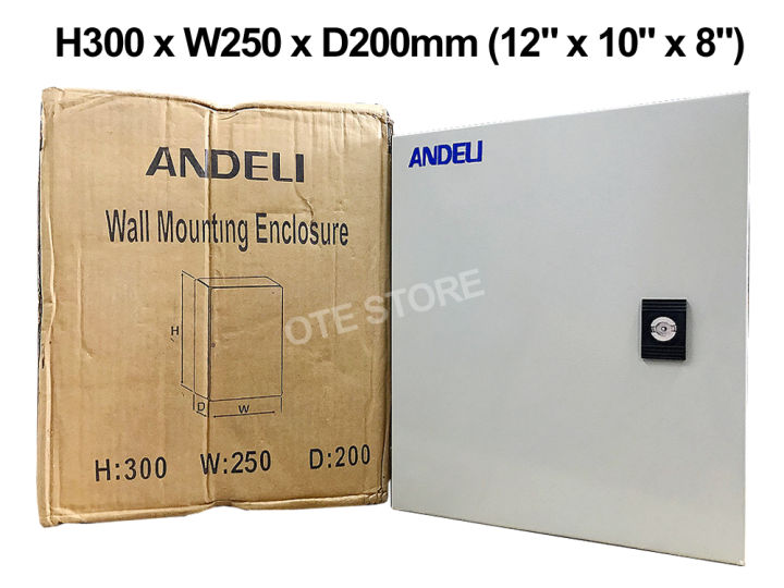 ANDELI IP55 METAL ENCLOSURE BOX AD302520 (H300mm x W250mm x H200mm ...