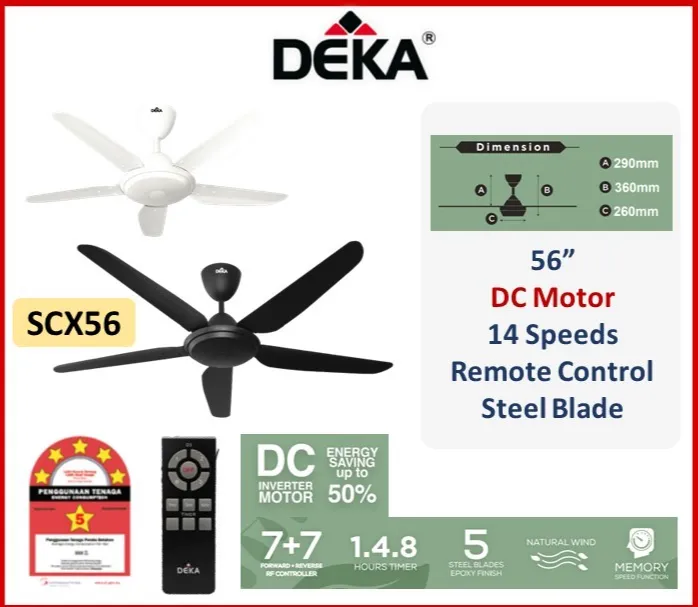 Deka 5 Speeds Designer Ceiling Fan with Remote Control Kipas Siling ...