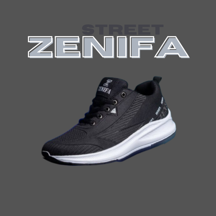 Zenifa Sepatu Sneakers Olahraga Pria Street X Black White | Lazada ...