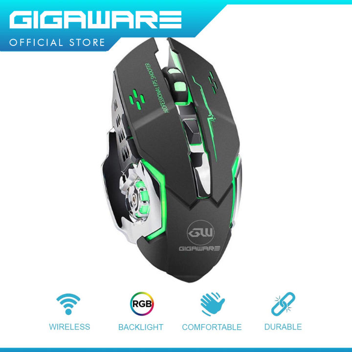 Gigaware Wolf X8 6 Buttons RGB Back-light Wireless Charging Gaming ...