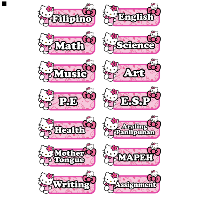 14PCS NOTEBOOK STICKER SUBJECT HELLO KITTY ROBLOX MINECRAFT CARS ...