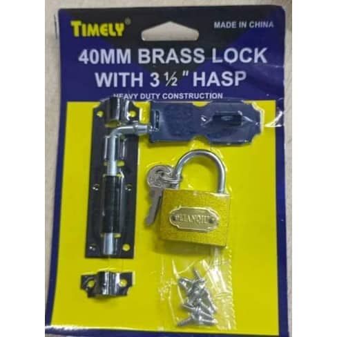 Heavy Duty 40mm BRASS LOCK WITH 3 1/2 Hasp | Lazada PH