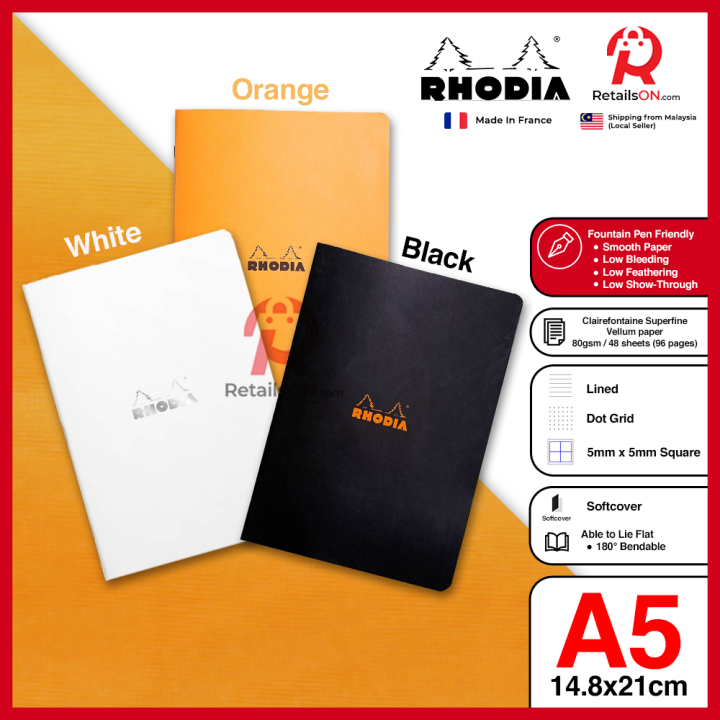 RHODIA Notebook - Classic Stapled Series (A5) - Fountain Pen Friendly ...