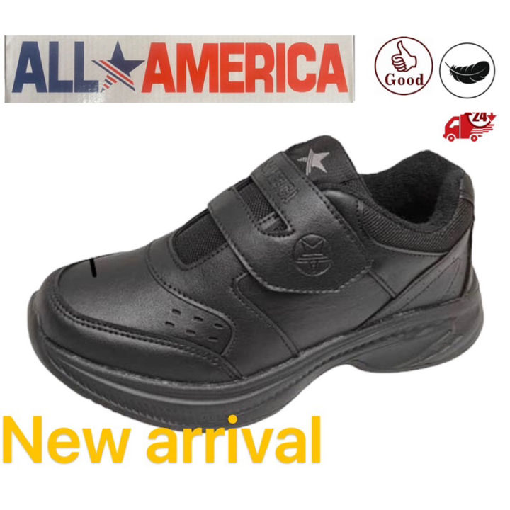 ALL AMERICA 4919 Kasut Sekolah Hitam Sekolah Rendah FULL PVC WATERPROOF ...