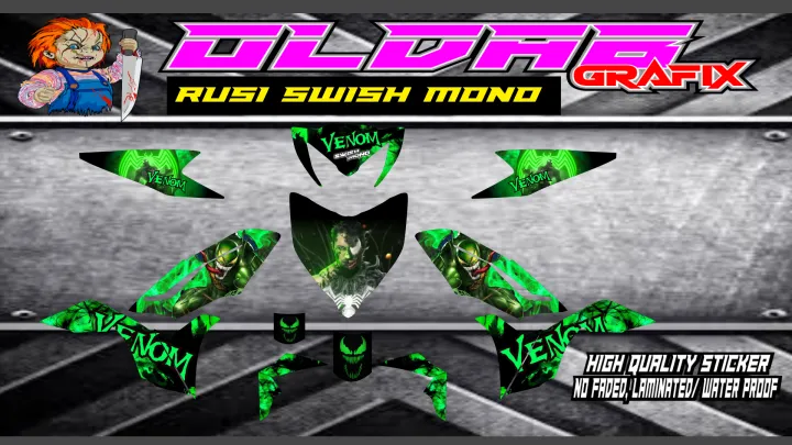 RUSI SWISH MONO STICKER DECALS, FULL BODY DECALS, 191 | Lazada PH