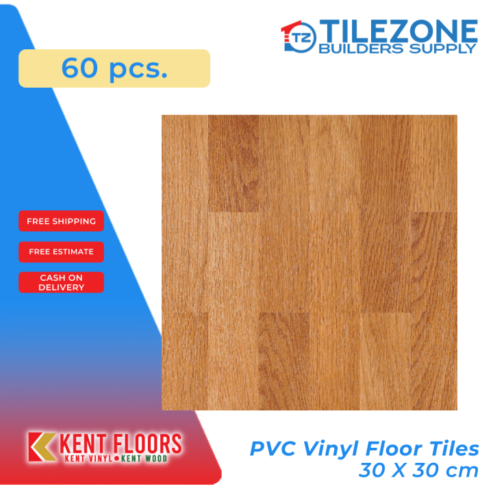 60 pcs. KENT PVC Vinyl Floor Tiles TC-13432 - 30x30 cm Dark Brown Wood ...