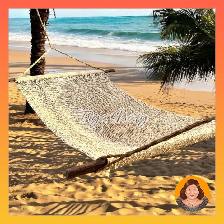 TIYA NATY Heavy duty Abaca Hammock Duyan Camping Beach Outdoor Net ...