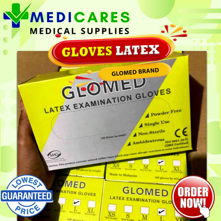 GLOMED LATEX GLOVES ((100PCS) and other Disposable Gloves (Vinyl/Nitrile Blend) Powder Free ...