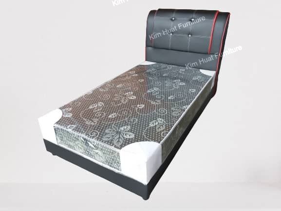 Katil PVC Kulit Hitam Katil Single / Super Single / Queen / King Tambah ...