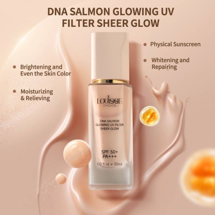 LOUISSE CHOICE DNA Salmon Glowing UV Filter Sheer Glow SPF 50+ PA+++ 30ml Physical Sunscreen ...