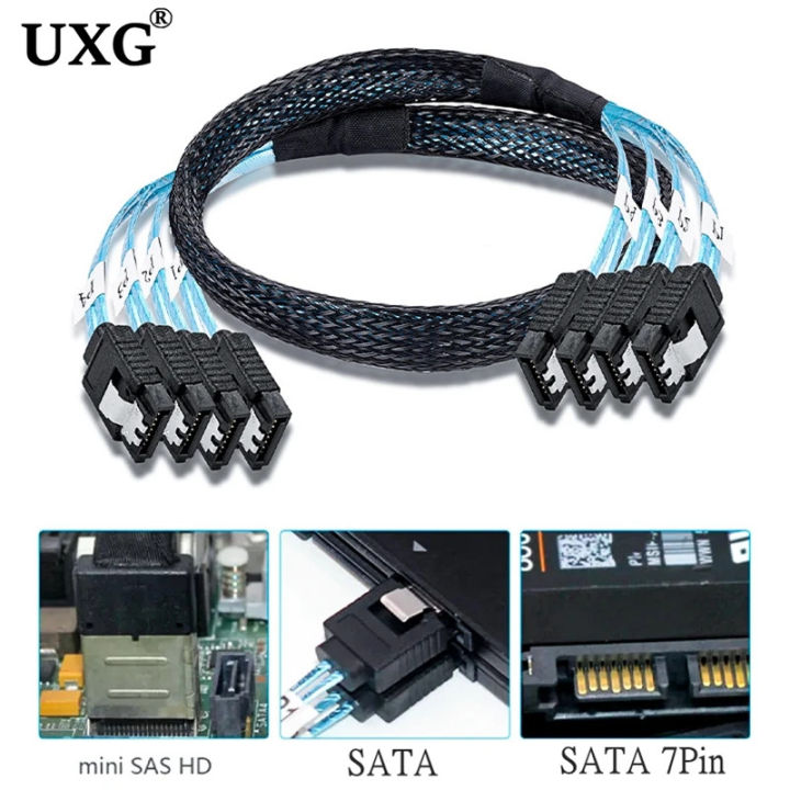 4 X Sata To Sata Cable 4 Ports/Set Date Cable 7 Pin Sata Sas Cable ...