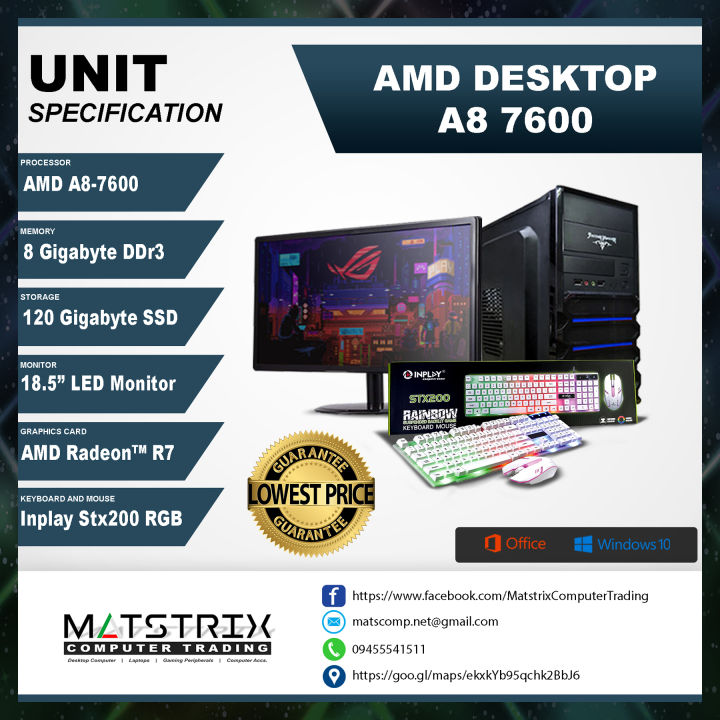 AMD A8 7600 DESKTOP PACKAGE WITH FREE GAMES INSTALLED | Lazada PH