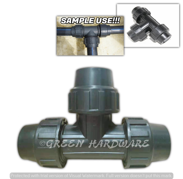 1PCS PE Tee Reducer PE Black Connector (1/2", 3/4" & 1") PE Quick ...