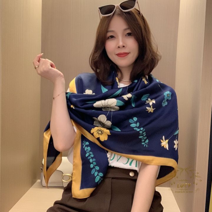 LUCY Fashion Scarf 110 * 110cm square scarf women's shawl printed scarf ...