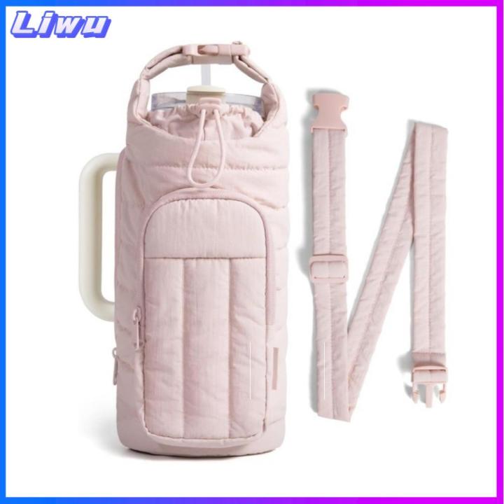 LIWU พร้อมสายรัด กระเป๋าใส่ขวดน้ำ แบบพกพา ความจุขนาดใหญ่ ปลอกถ้วยฉนวน ...