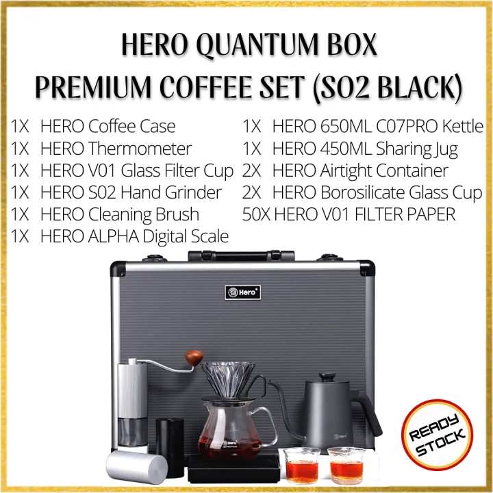 HERO Quantum Box Premium Coffee Brewing Gift Set Pour Over Coffee Set ...
