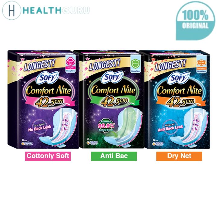 Sofy Comfort Nite Pad Cottony Soft Anti Bac Dry Net Panty Liner ...