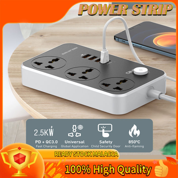 Power Strip 3 Universal Socket with 6 USB Output 2m USB Power Strip ...