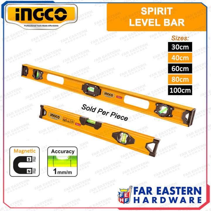 INGCO Spirit Level Bar 30cm | 40cm | 60cm | 80cm | 100cm INHT | Lazada PH