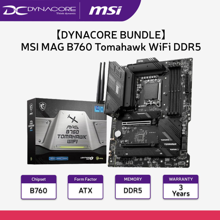 【DYNACORE BUNDLE】MSI MAG B760 Tomahawk WiFi DDR5 Motherboard w/ i5 ...