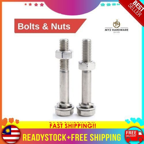 M8 ( 8mm ) Stainless Steel Hex Screw Bolt And Nut | Lazada