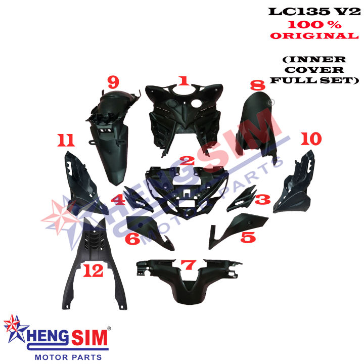 LC135 V2 (ORIGINAL) YAMAHA LC MATT BLACK INNER COVER FULL SET | Lazada