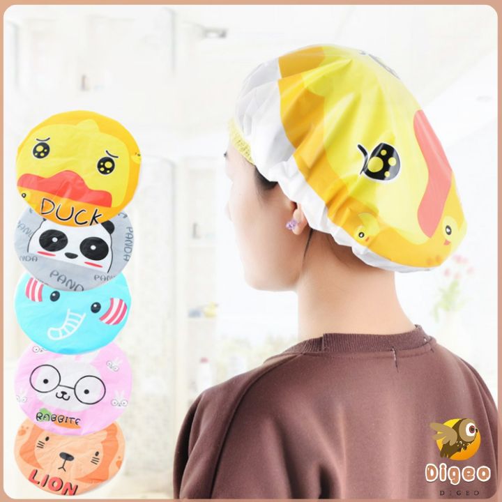 Digeo Cute Cartoon Animal Waterproof Shower Cap | Lazada PH