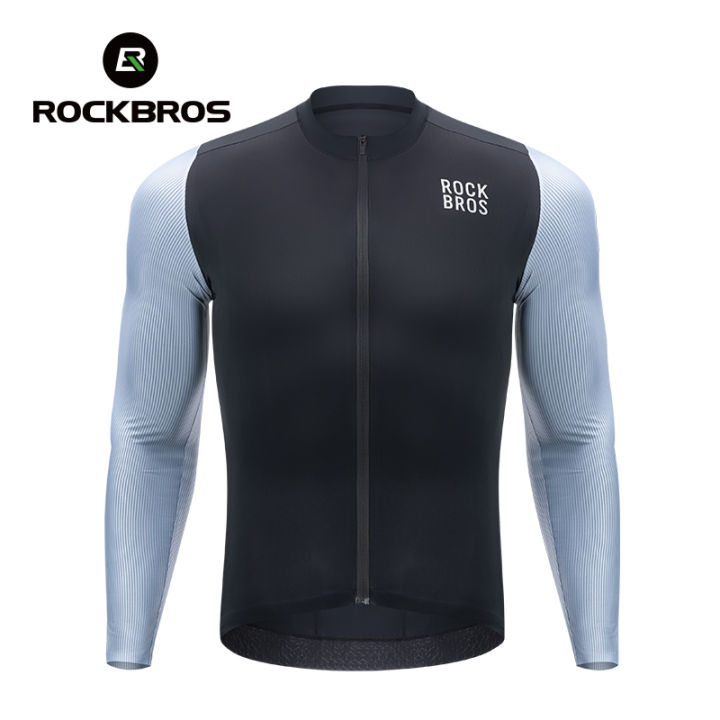 Rockbros dài tay áo Jersey nam thoáng khí nhẹ phản quang xe đạp đàn hồi cạnh tranh Jersey chống ...