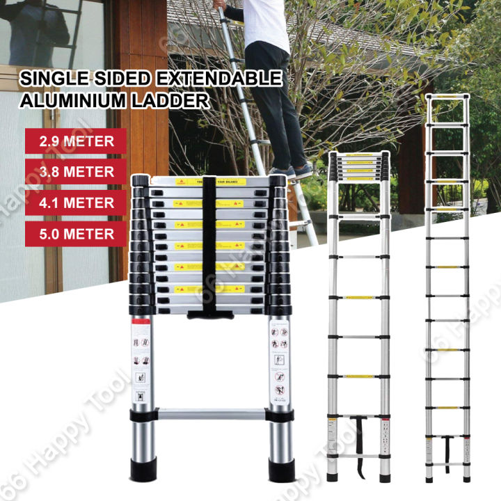 Single Sided Telescopic Extendable Ladder 2.9m / 3.8m / 4.1m / 5m ...