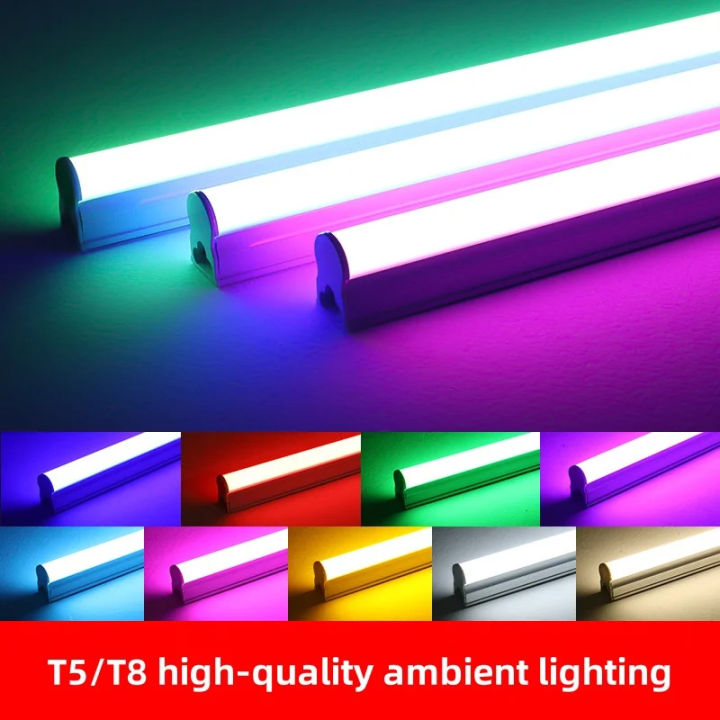 LED color tube T5 T8 integrated lighting 30cm 60cm LED fluorescent tube ...