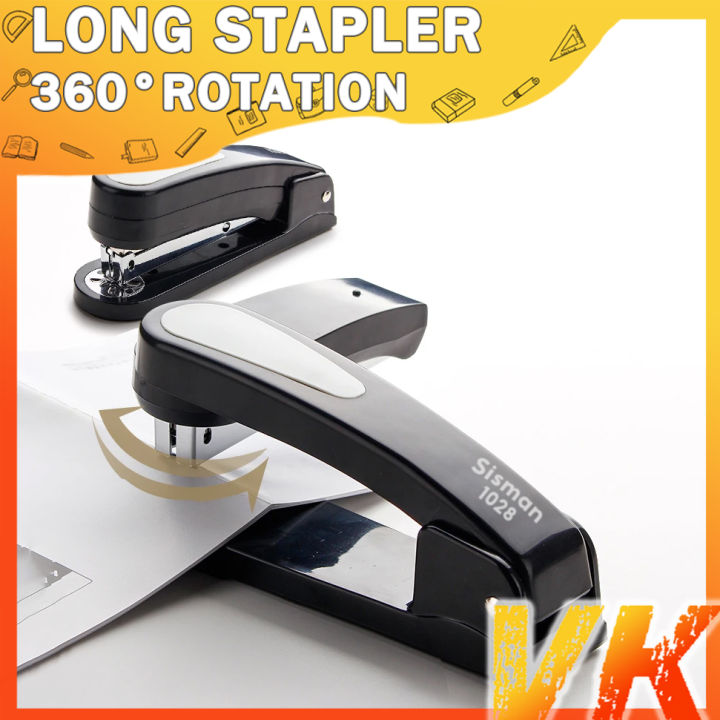 VK 360 Rotation Stapler Use 24/6 Staples Effortless Long Stapler School ...