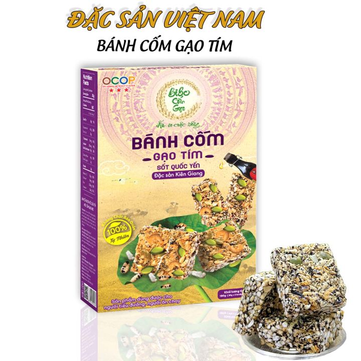 Bánh cốm thuần chay từ gạo tím đặc sản - Thương hiệu BIBO CỐM GẠO - Đặc ...