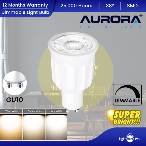 Aurora–Enlite 10W 240V Dimmable GU10 SMD LED Modern Light Bulb ...