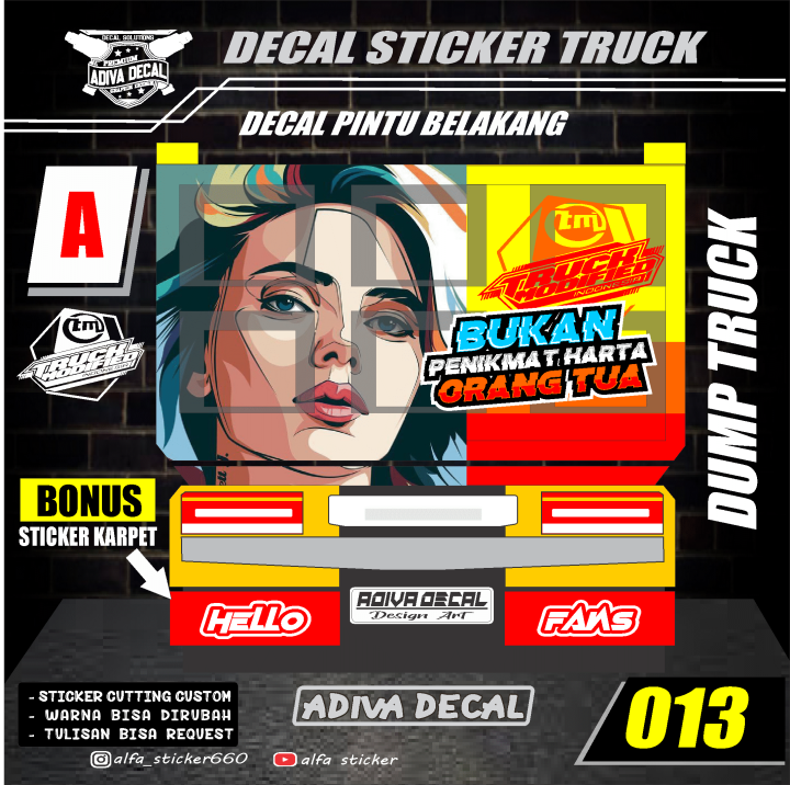 STICKER decal pintu bawah truck bebas design dan ukuran - sticker decal ...