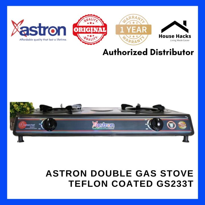 Astron Double Gas Stove Teflon Coated GS233T (House Hacks) | Lazada PH