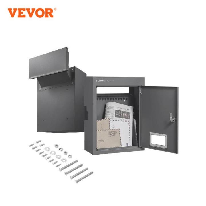 VEVOR The Box, Heavy Duty Steel Through the Wall Mailbox with 2.8-7.9 ...